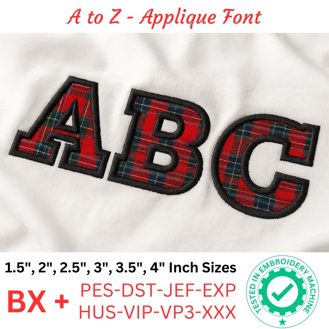 Varsity Italic Applique Embroidery Font A to Z | Slanted Machine ...