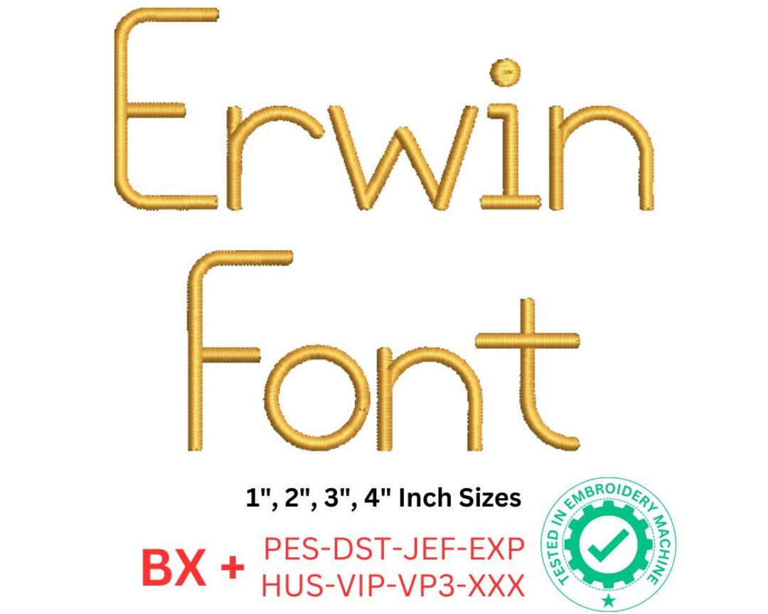 Erwin Embroidery Font, Machine Embroidery Design, Erwin Bx Font ...