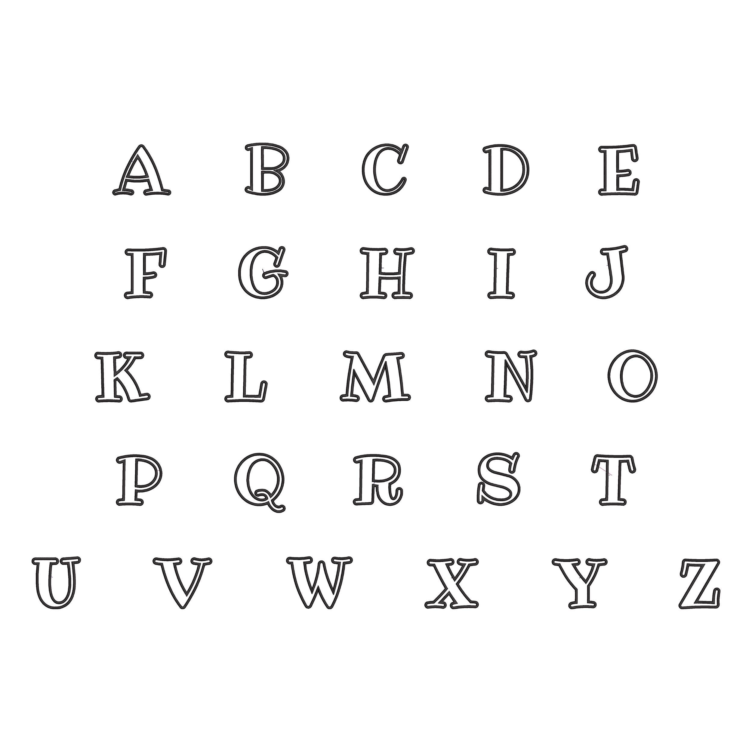 Arched Applique Embroidery Font A to Z | Collegiate Script Machine ...