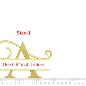Swirly Split Monogram Embroidery Font | Elegant A-Z Alphabet Letters in ...