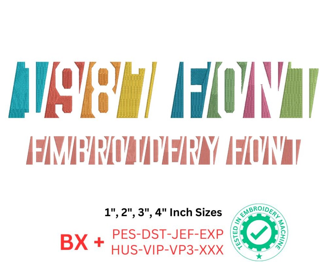 1987 Font, Machine Embroidery Design, 1987 Bx Font, Monogram Alphabet ...