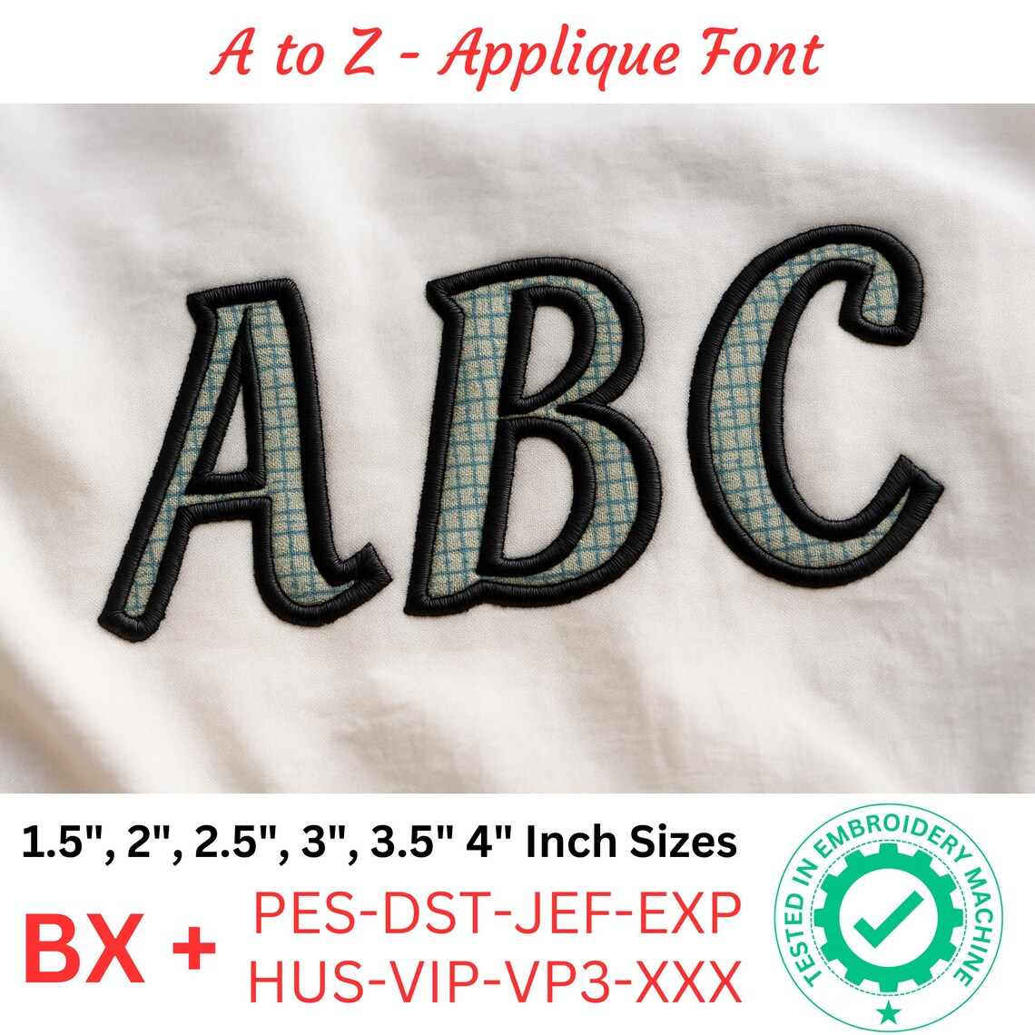 Curvy Appliqué Embroidery Font A to Z | Elegant Script Alphabet Letters ...