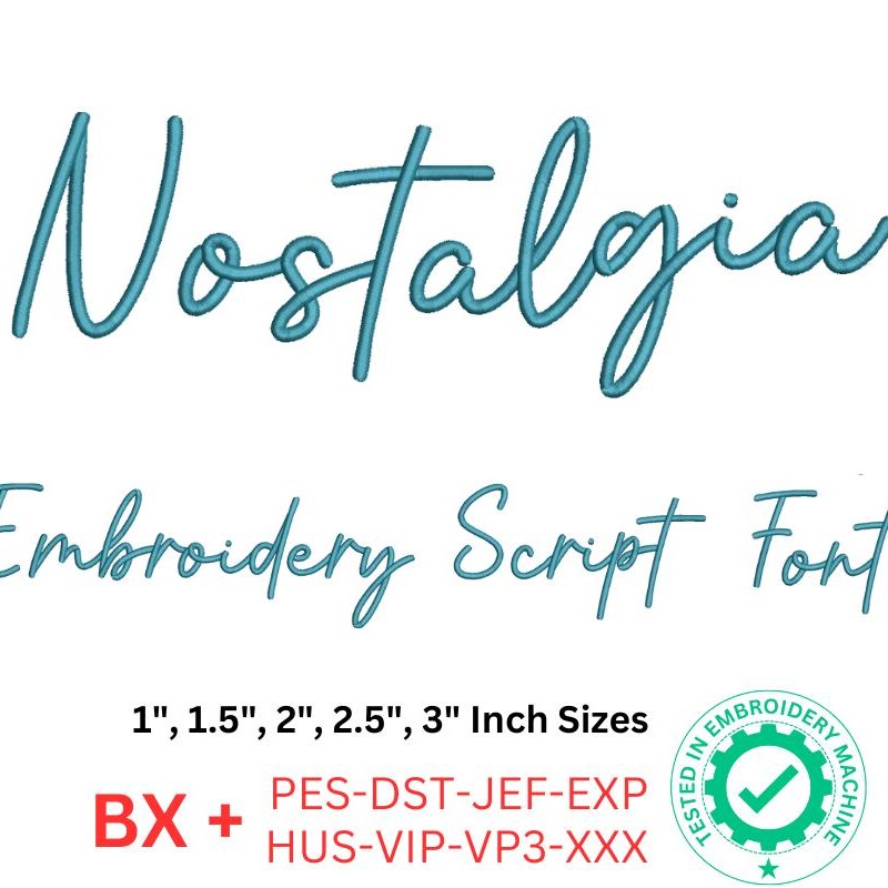 Script Embroidery Font - Etsy
