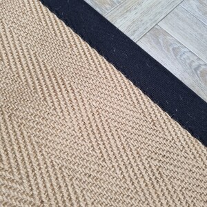 Jute Herringbone Pattern Carpet Stair Runner With Cotton - Etsy UK