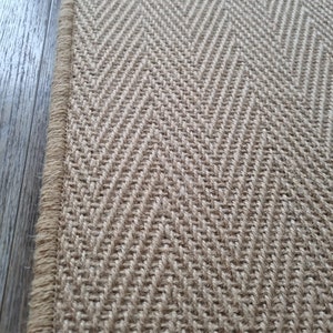 Jute Herringbone Pattern Carpet Stair Runner Like Sisal but Cheaper - Etsy