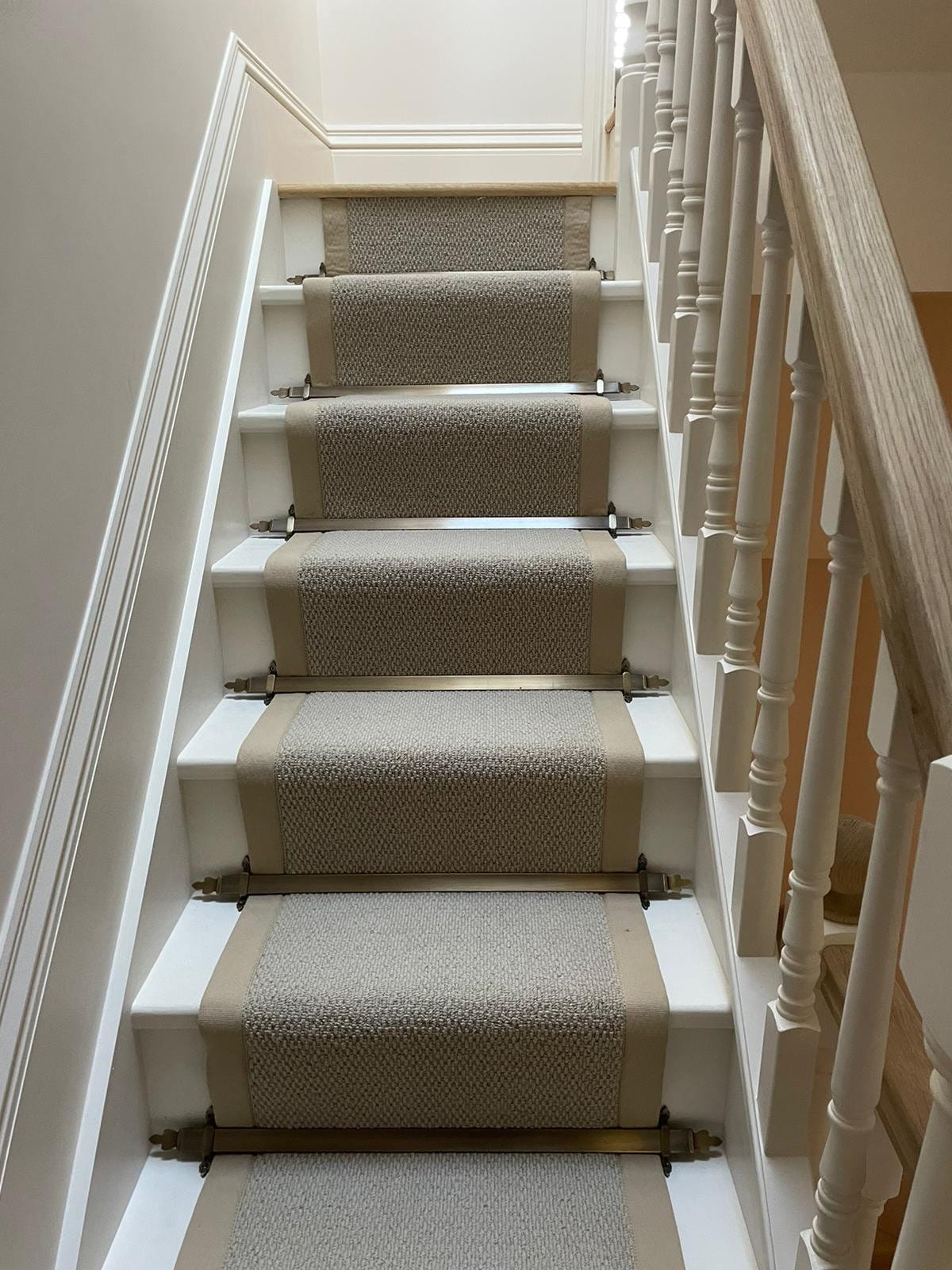 Beige Latte Carpet Stair Runner With Caramel Cotton Border FREE ...