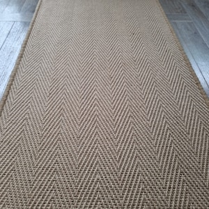 Jute Herringbone Pattern Carpet Stair Runner Like Sisal but Cheaper - Etsy