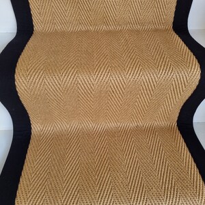 Jute Herringbone Pattern Carpet Stair Runner With Cotton Border FREE ...