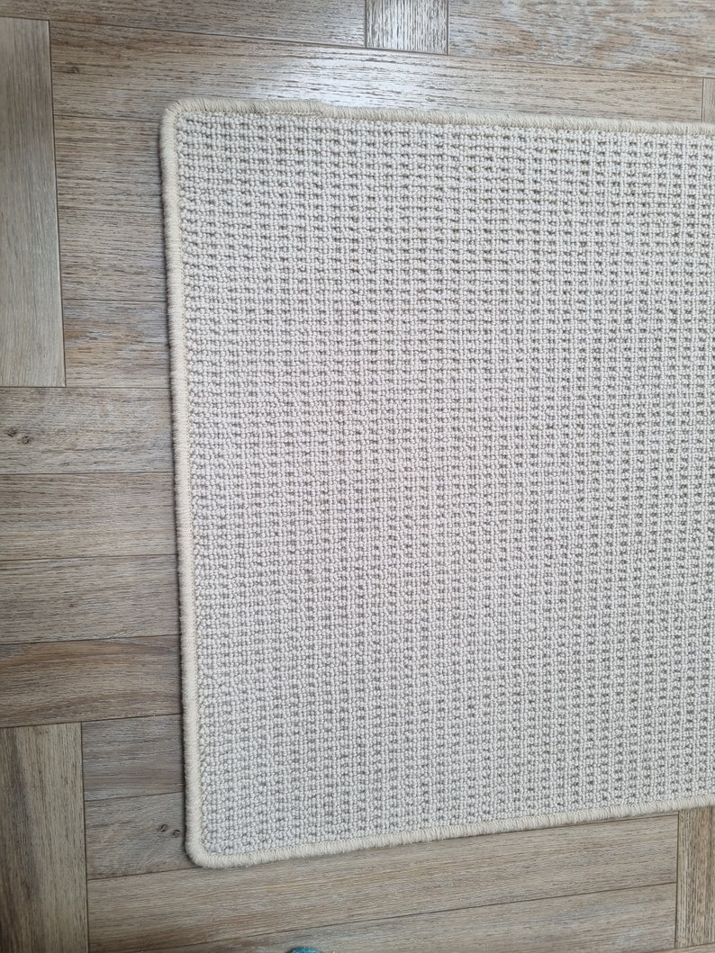 Cormar Pimlico Purbeck Waffle Texture Beige Wool Loop Stair Runner With Whipped Edge FREE ...