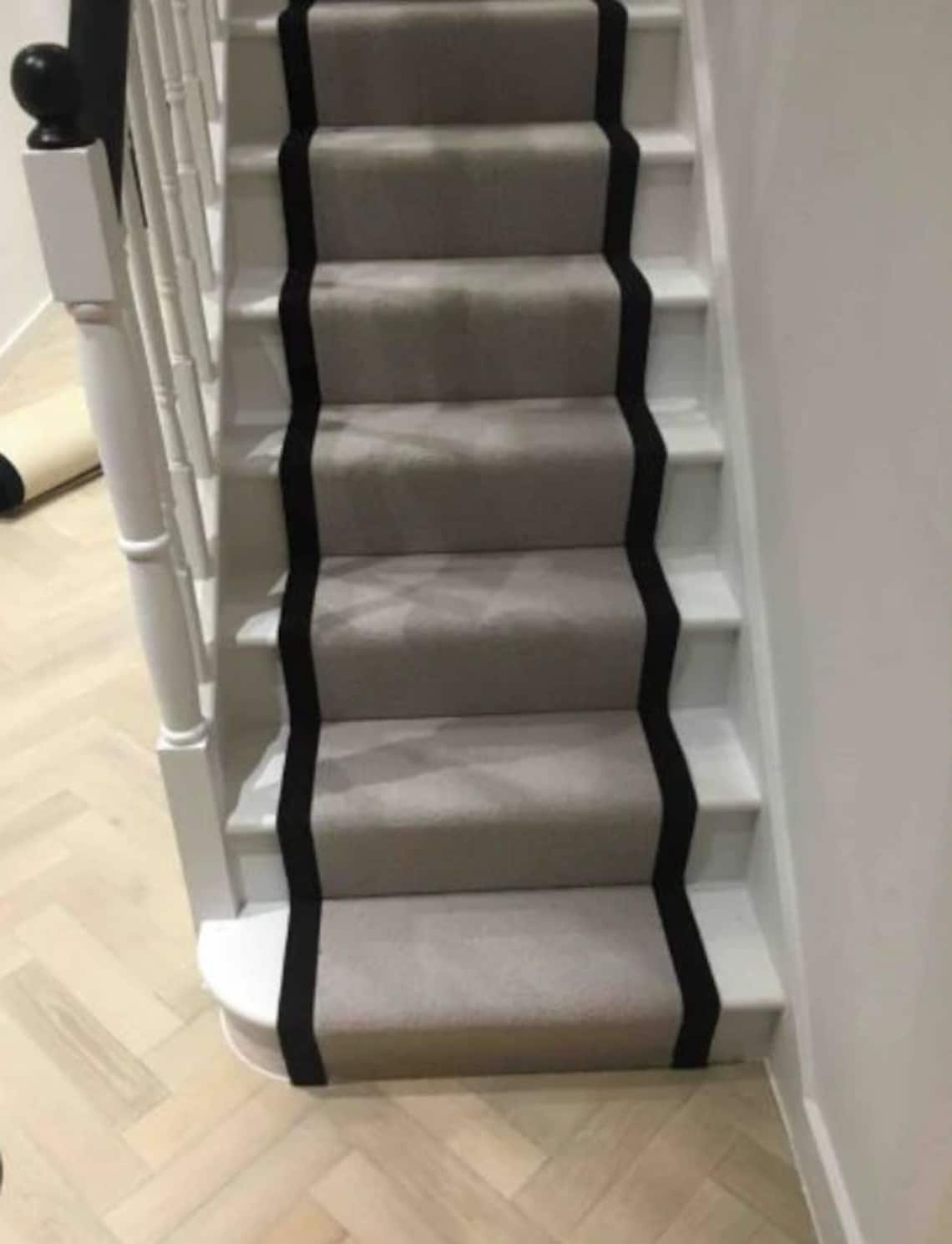 Carpet Stair Runner With Black Cotton Border Cormar Apollo - Etsy UK