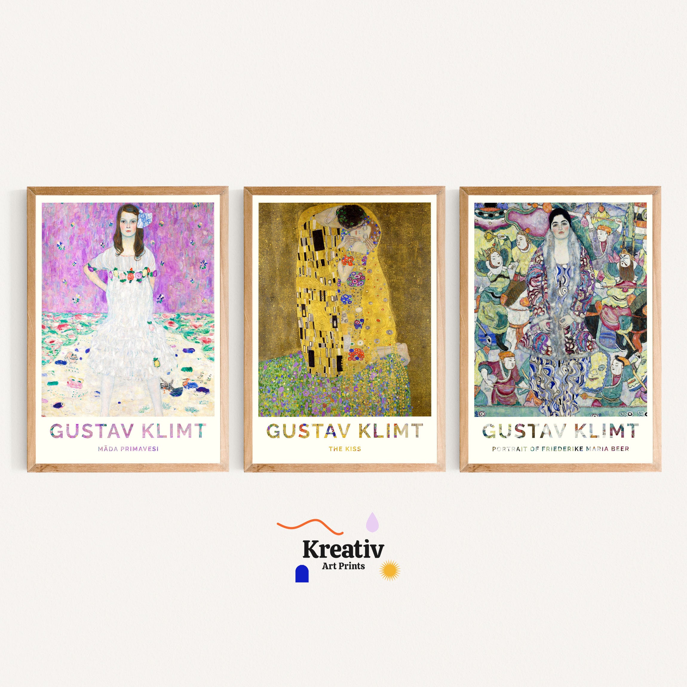 Gustav Klimt, Gallery Wall Art, Set of 3 Prints, Famous Artist Set ...