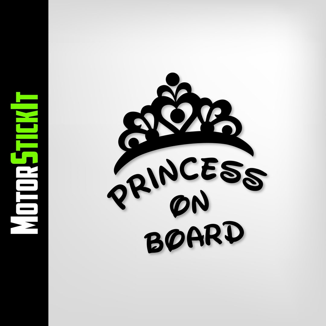 Princess on Board Car Sticker - Etsy