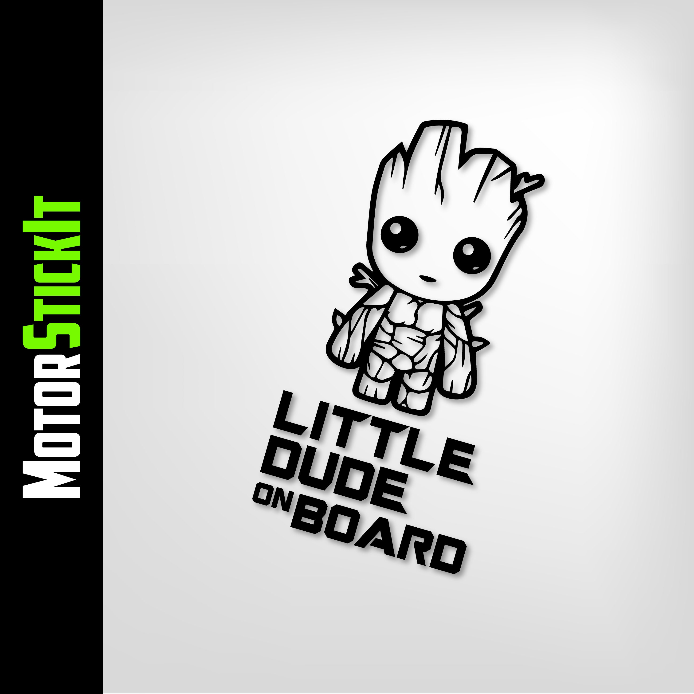 Little Dude on Board Car Sticker - Groot (type 1) - Etsy
