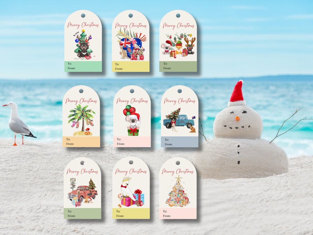 Printable Australian Christmas Gift Tags Gift Wrapping - Etsy