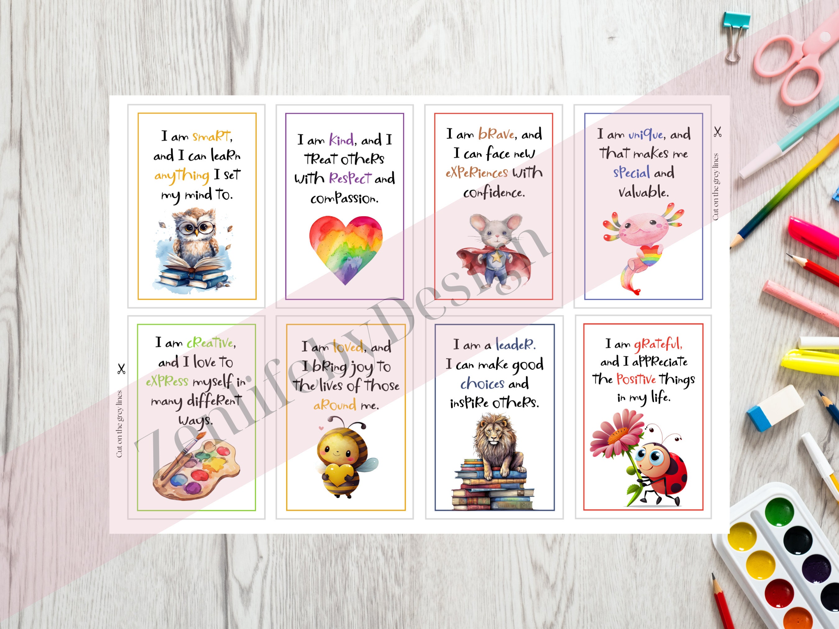 Affirmation Cards for Kids, Printable, Positive Affirmations for Kids ...