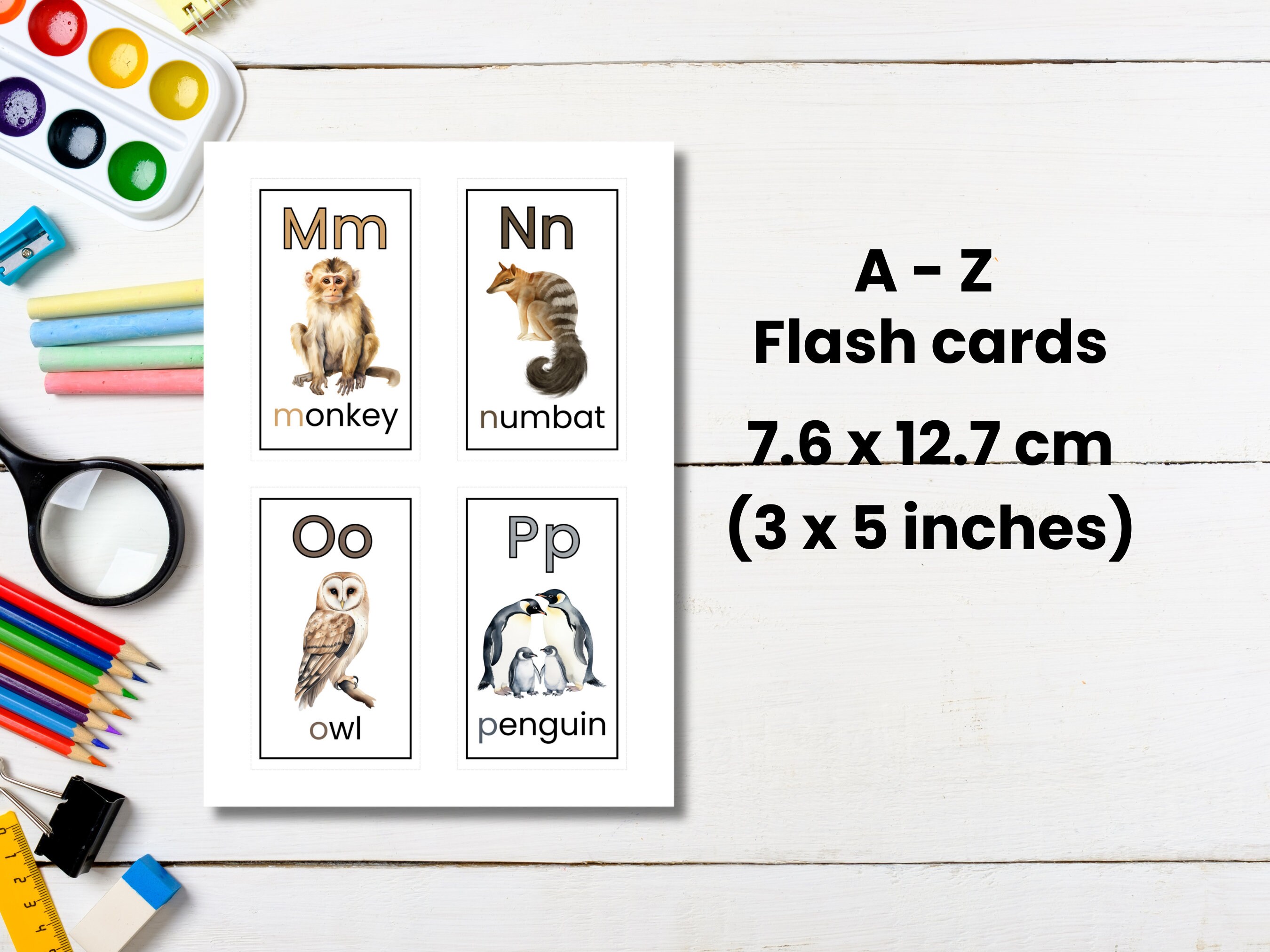 Alphabet Animal Flash Cards Printable, Educational Learning Cards, Kids ...
