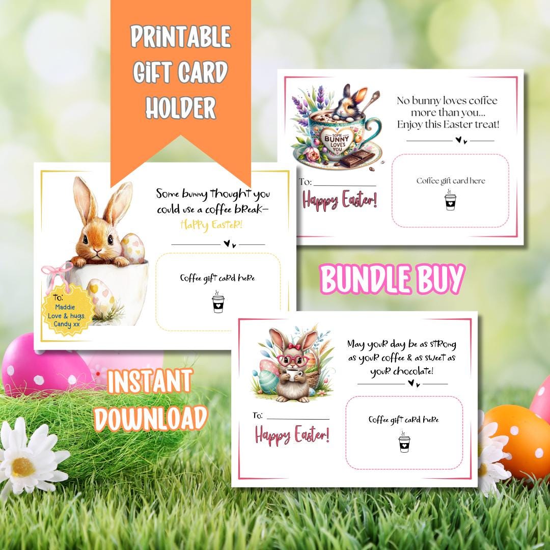 Easter Gift Card Holder - Cute Easter Bunny Money Holder - Non-candy ...