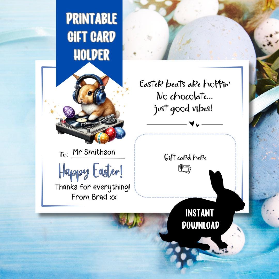 Easter Gift Card Holder - Cute Easter Bunny Money Holder - Non-candy ...