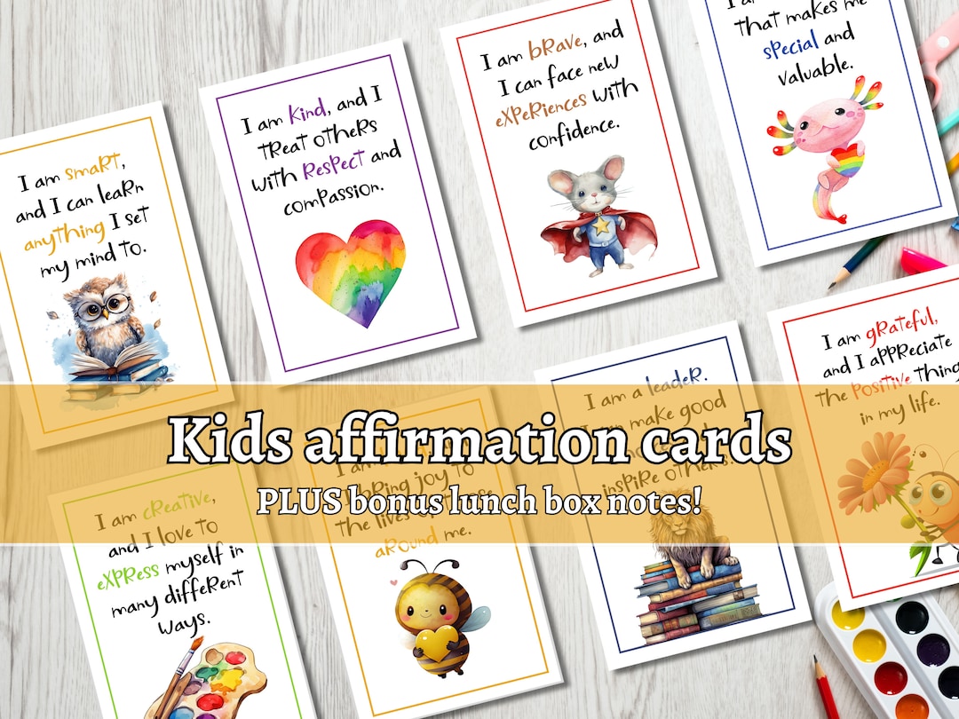 Affirmation Cards for Kids, Printable, Positive Affirmations for Kids ...