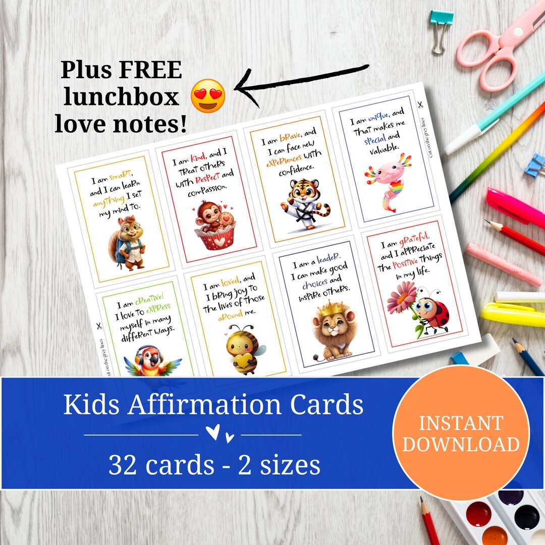 Printable Affirmation Cards for Kids, Positive Affirmations for Kids ...