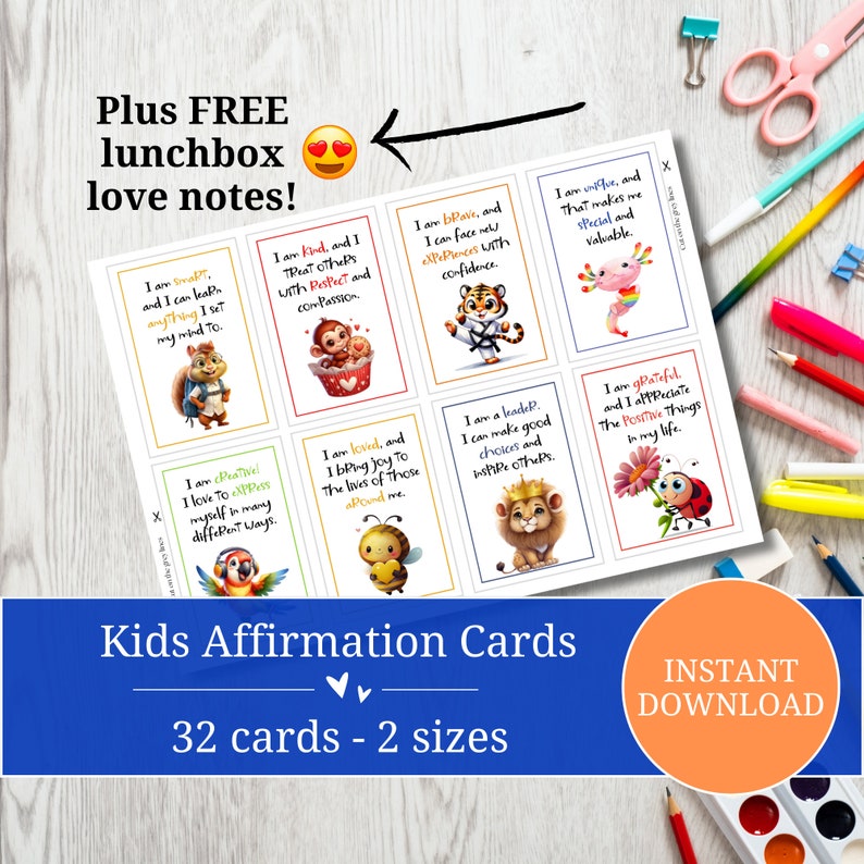 Printable Affirmation Cards for Kids, Positive Affirmations for Kids ...