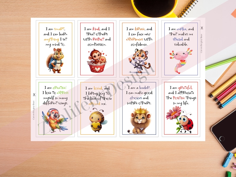 Printable Affirmation Cards for Kids, Positive Affirmations for Kids ...