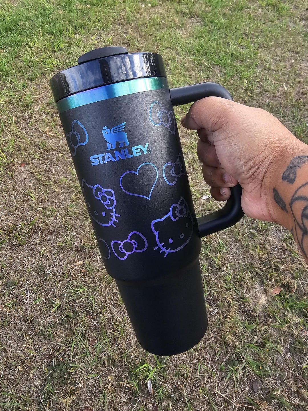 Kitty Laser Engraved Stanley Tumbler | Cute Yeti | Owala | Pink | Hello ...