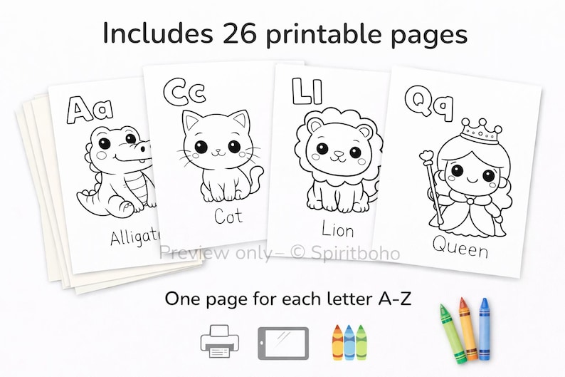Alphabet Coloring / Colouring Pages for Toddlers | A–Z Printable ...