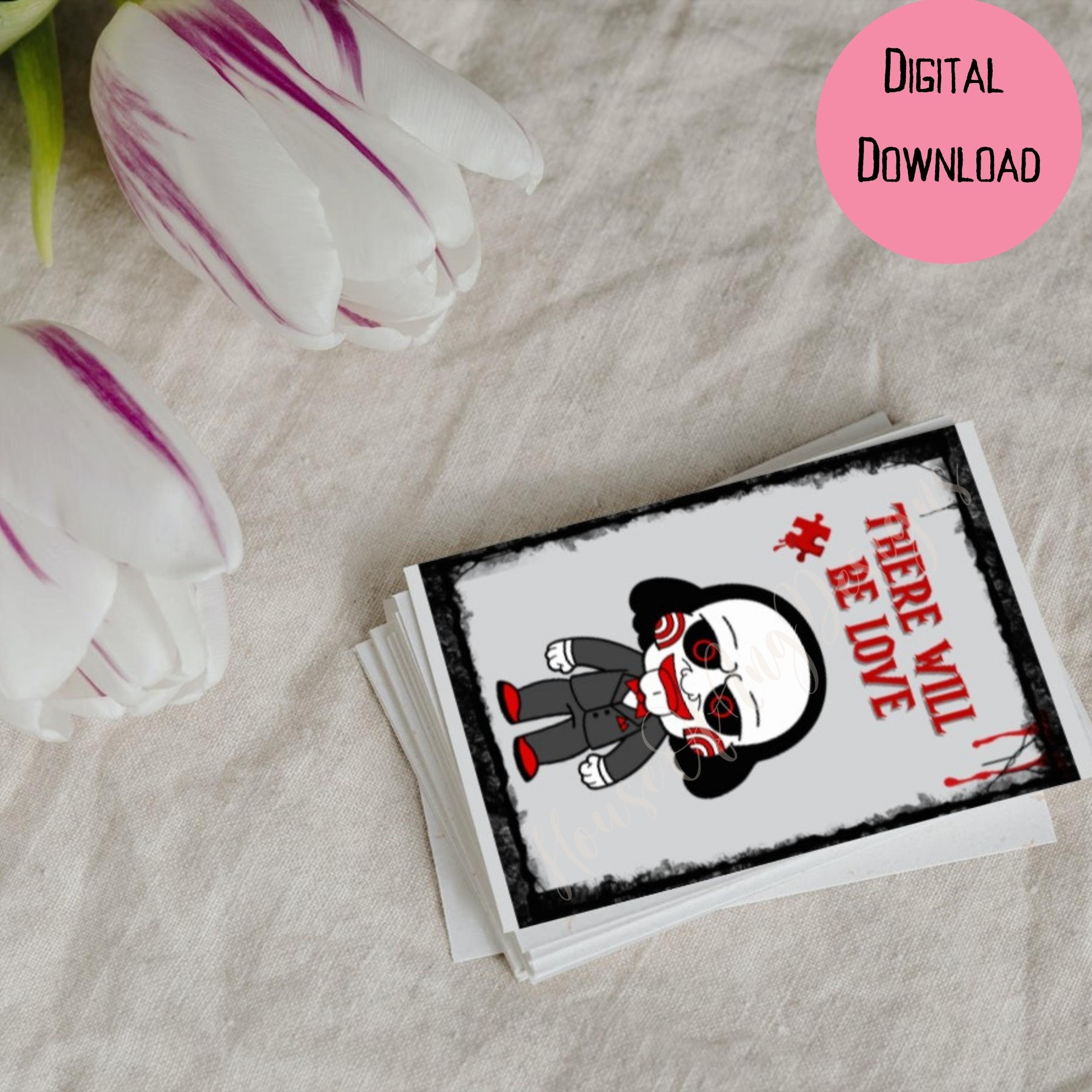 Instant Digital Download Printable Horror Valentine's Day Cards, Horror ...
