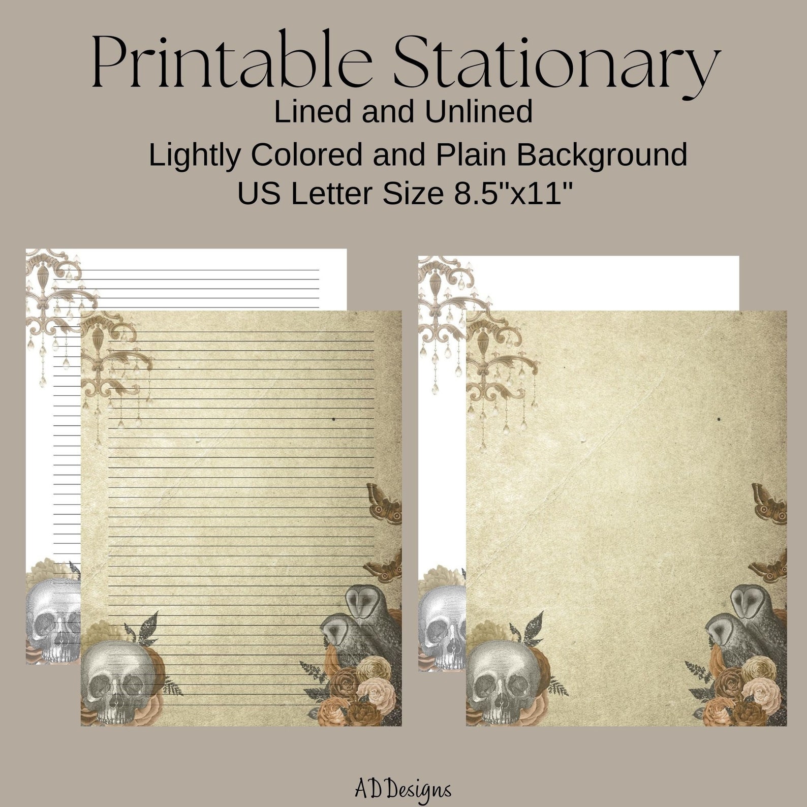 Printable Writing Paper, Printable Stationary, Journal Paper, Owl ...