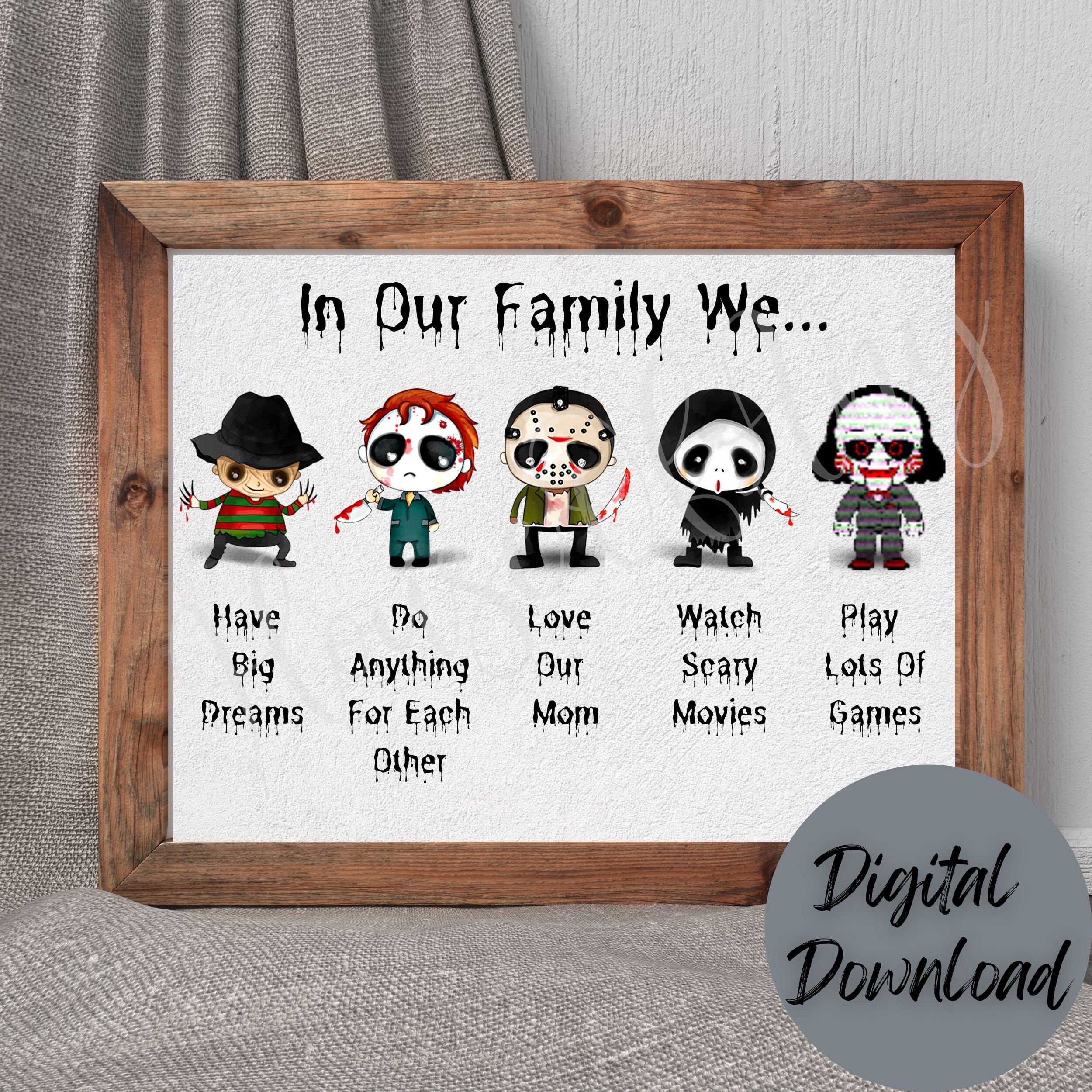 Printable Spooky Family Instant Download, Horror Family, Spooky Family ...