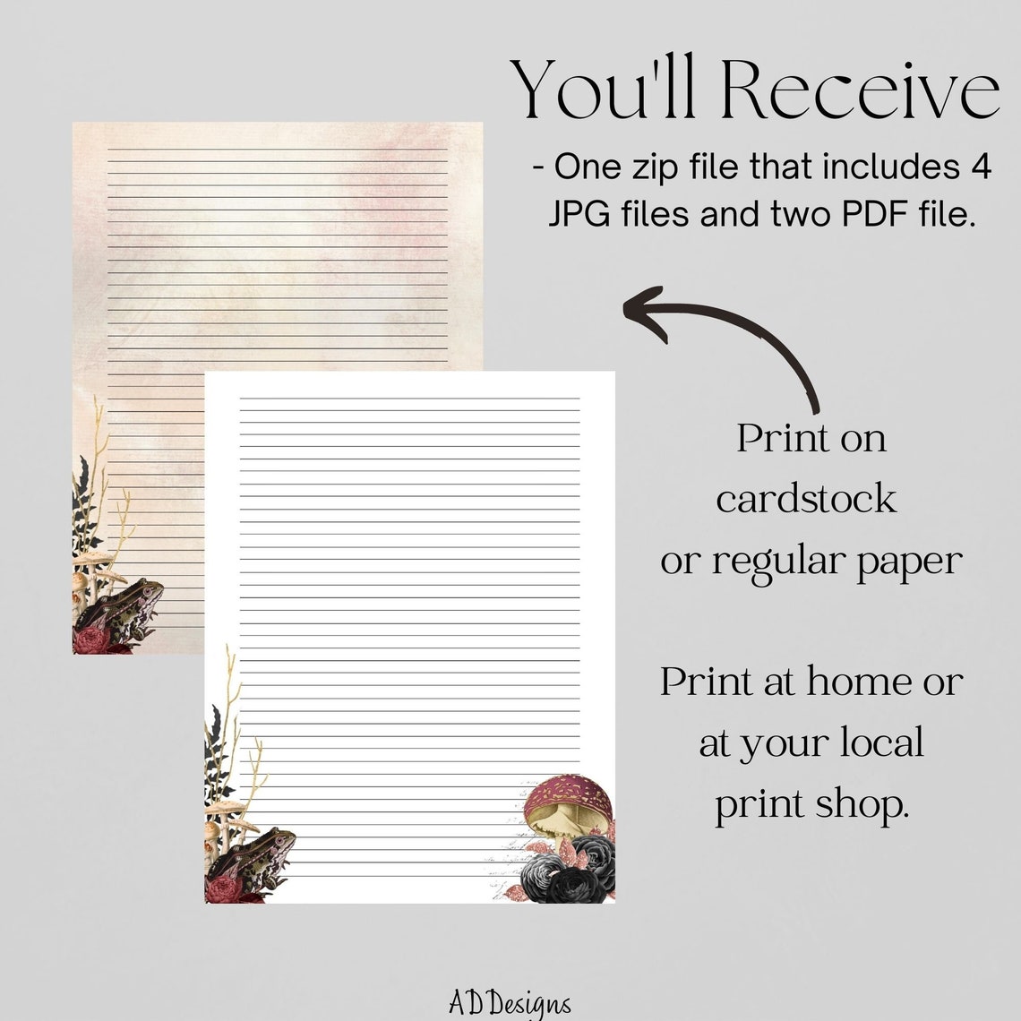 Printable Writing Paper Printable Stationary Journal Paper - Etsy