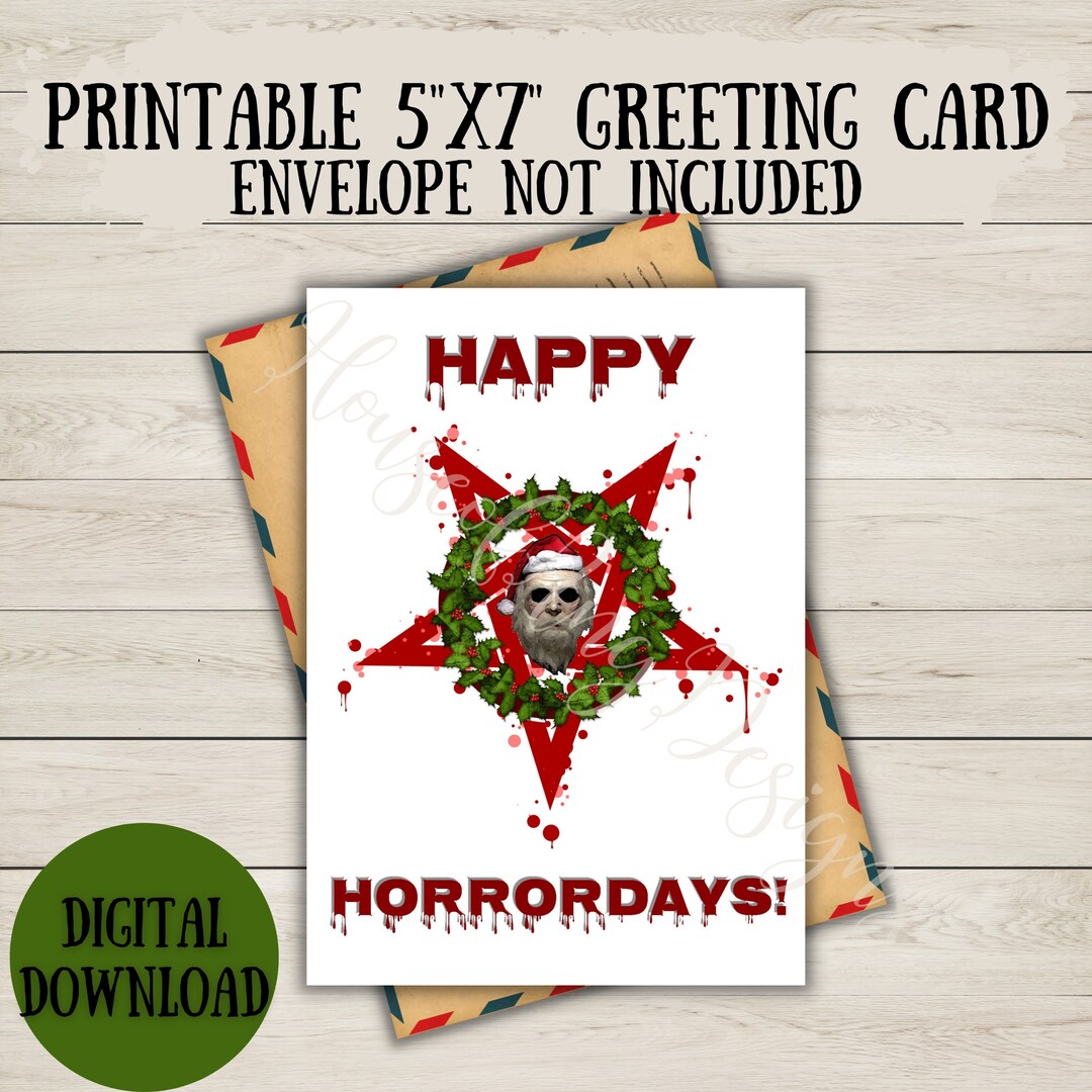 Instant Download Printable Christmas Card, Gothic Christmas Card ...