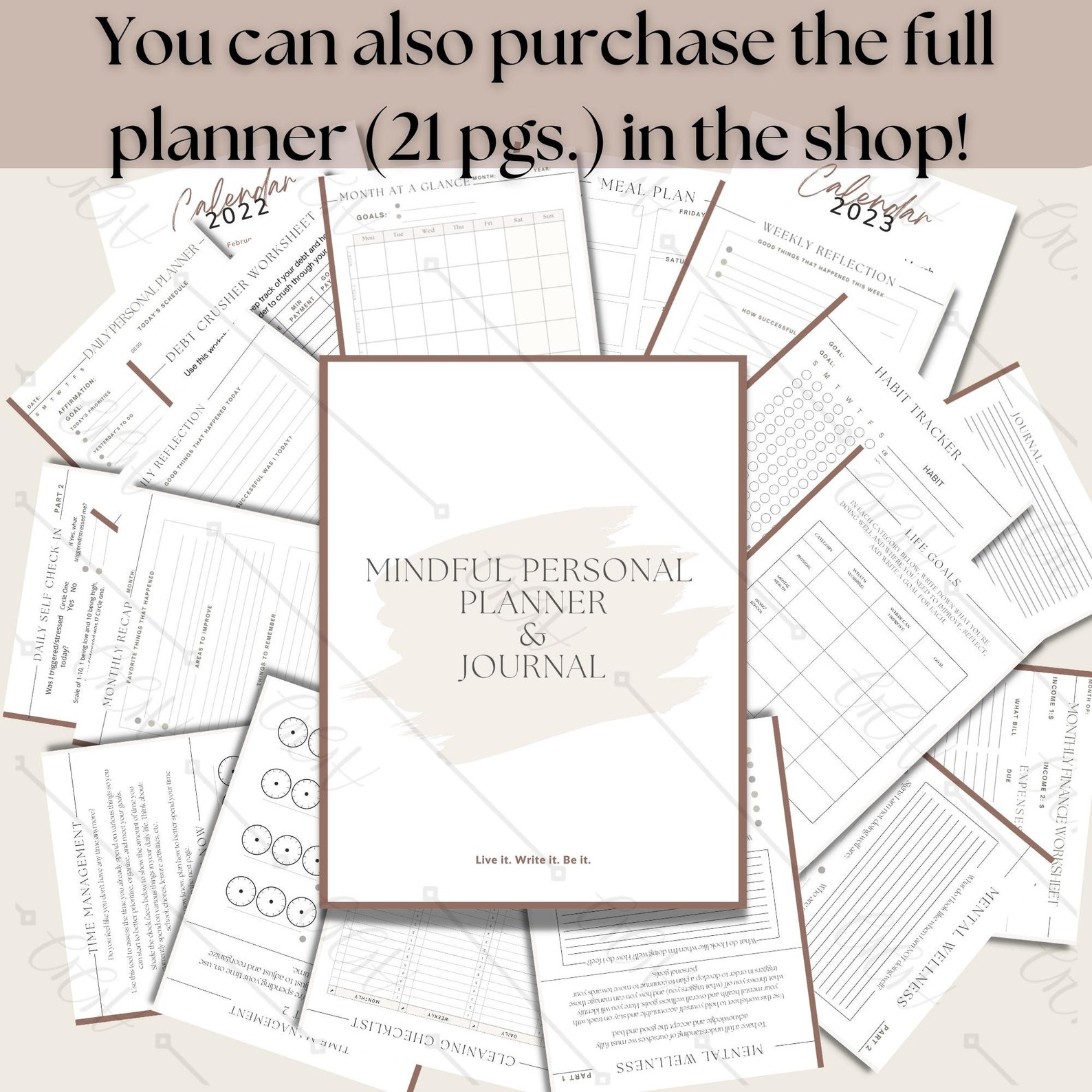 Organize My Life Printable Planner Bundle, Meal and Habit Tracker ...