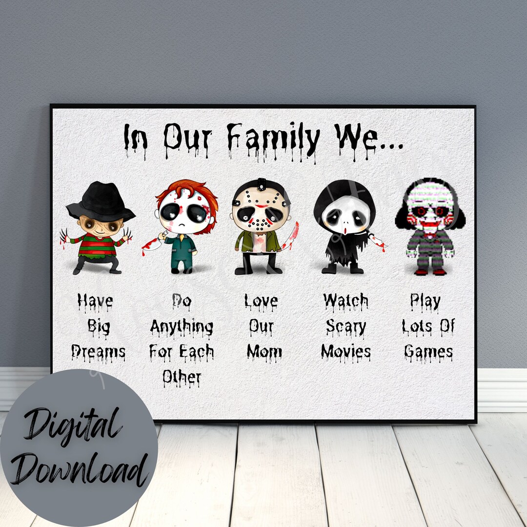 Printable Spooky Family Instant Download, Horror Family, Spooky Family ...