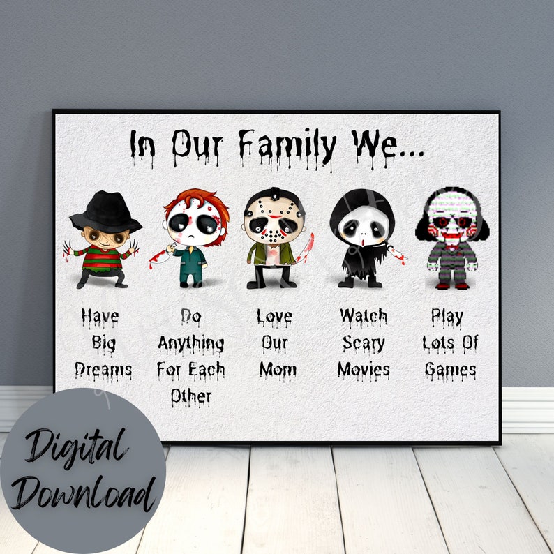 Printable Spooky Family Instant Download, Horror Family, Spooky Family ...