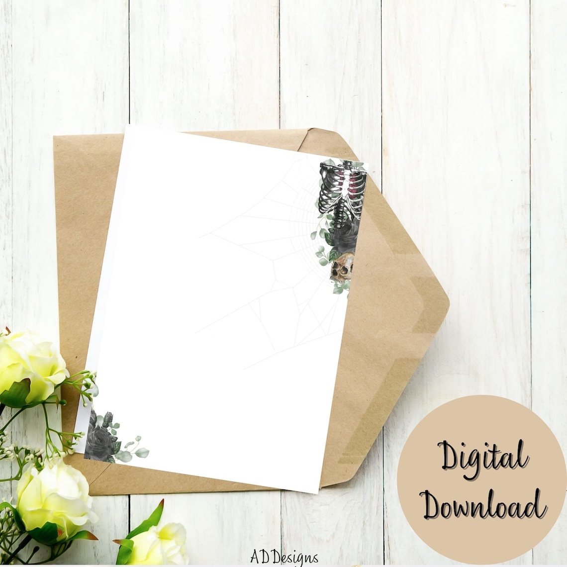 Printable Writing Paper Skull Stationary Paper Journal - Etsy