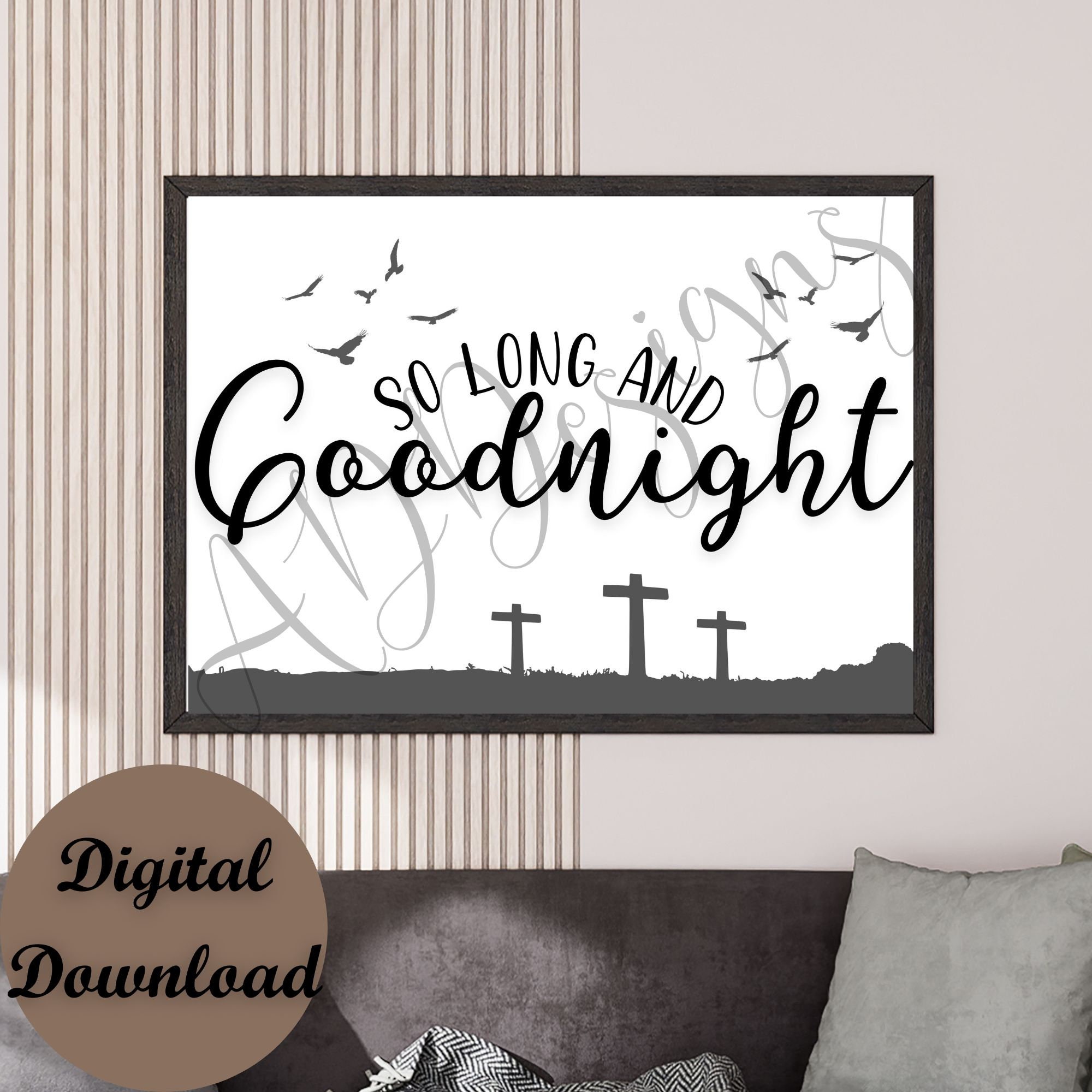 So Long and Goodnight Instant Downloadable Wall Art, My Chemical ...