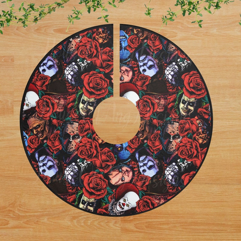 Horror Tree Skirt Creepy Christmas Tree Skirt Horror Movie - Etsy