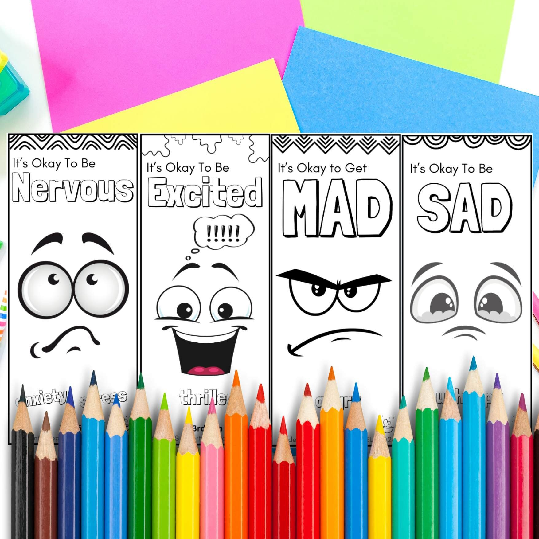 K-2 Feelings Doodle Brochures and Bulletin Board Kit - Etsy