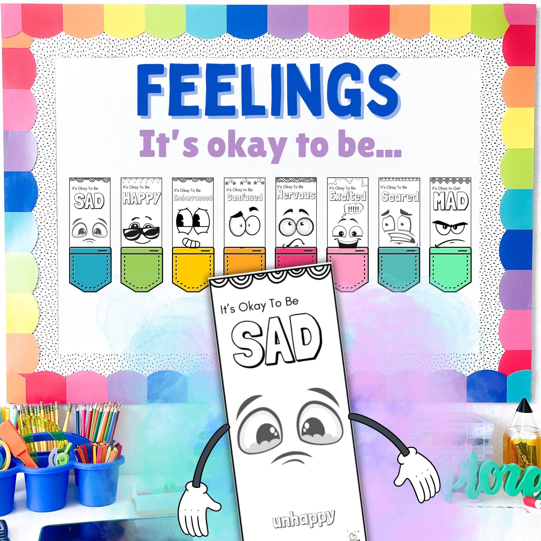 Emotions Brochures and Bulletin Board Kit for School Counselors - Etsy