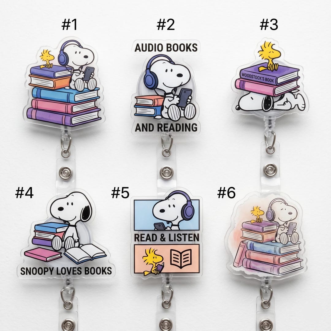 Cute Cartoon Puppy Badge Reel, Glitter Acrylic ID Card Holder, Reading ...
