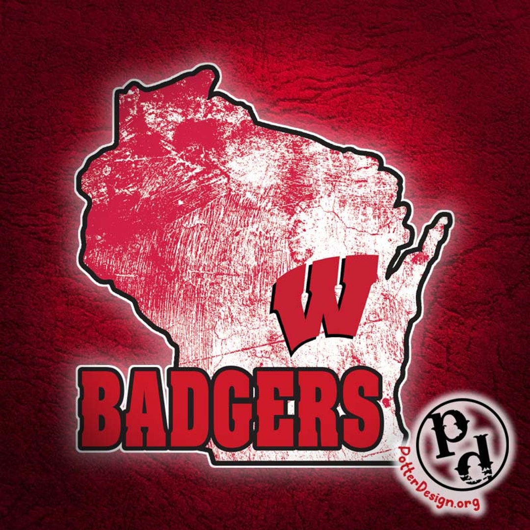 Wisconsin, Sports Team, Sticker, Logo, Waterproof Vinyl, Gift, Custom ...