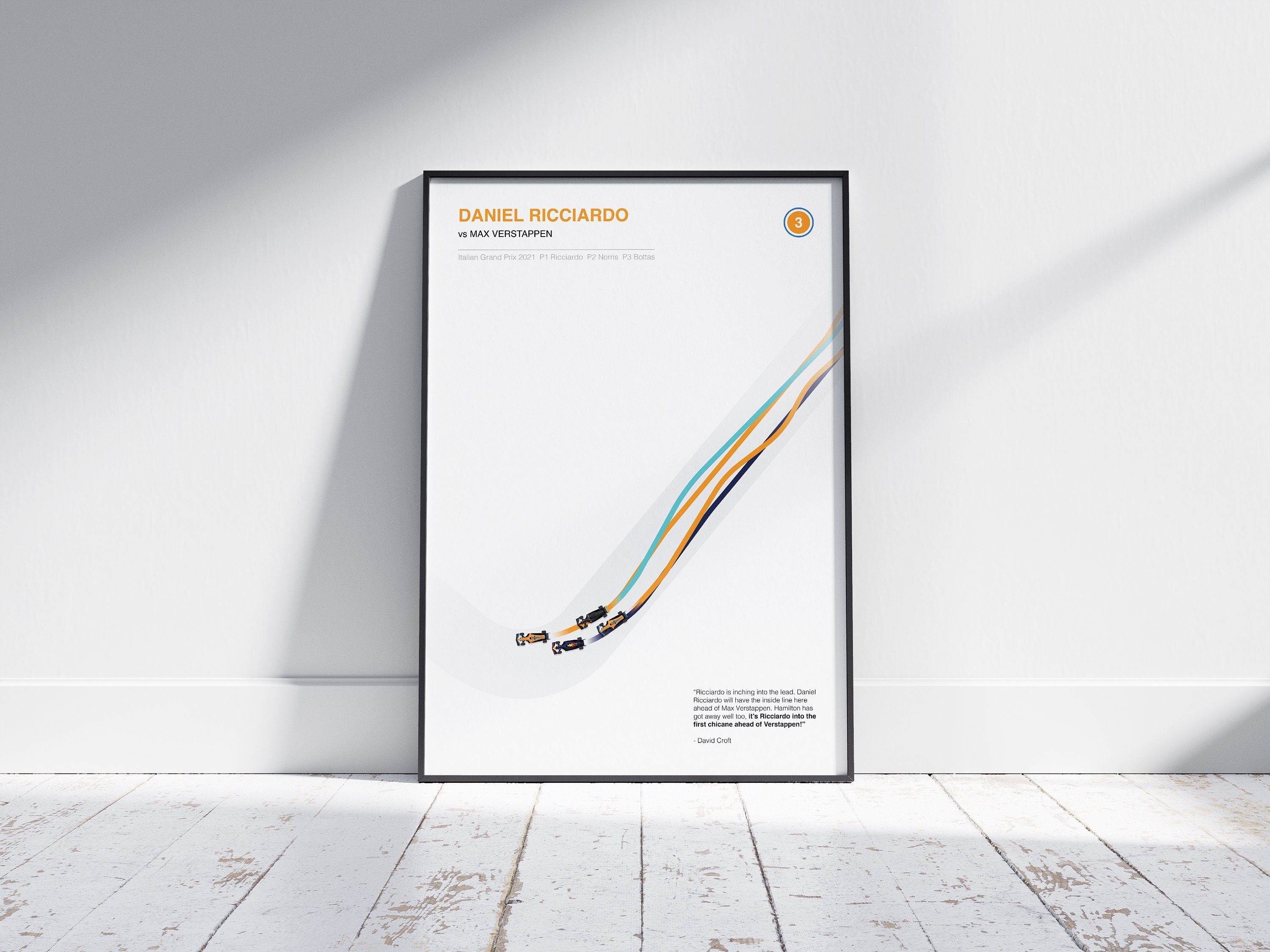 Daniel Ricciardo Overtake Italian Grand Prix 2021 Minimalist - Etsy