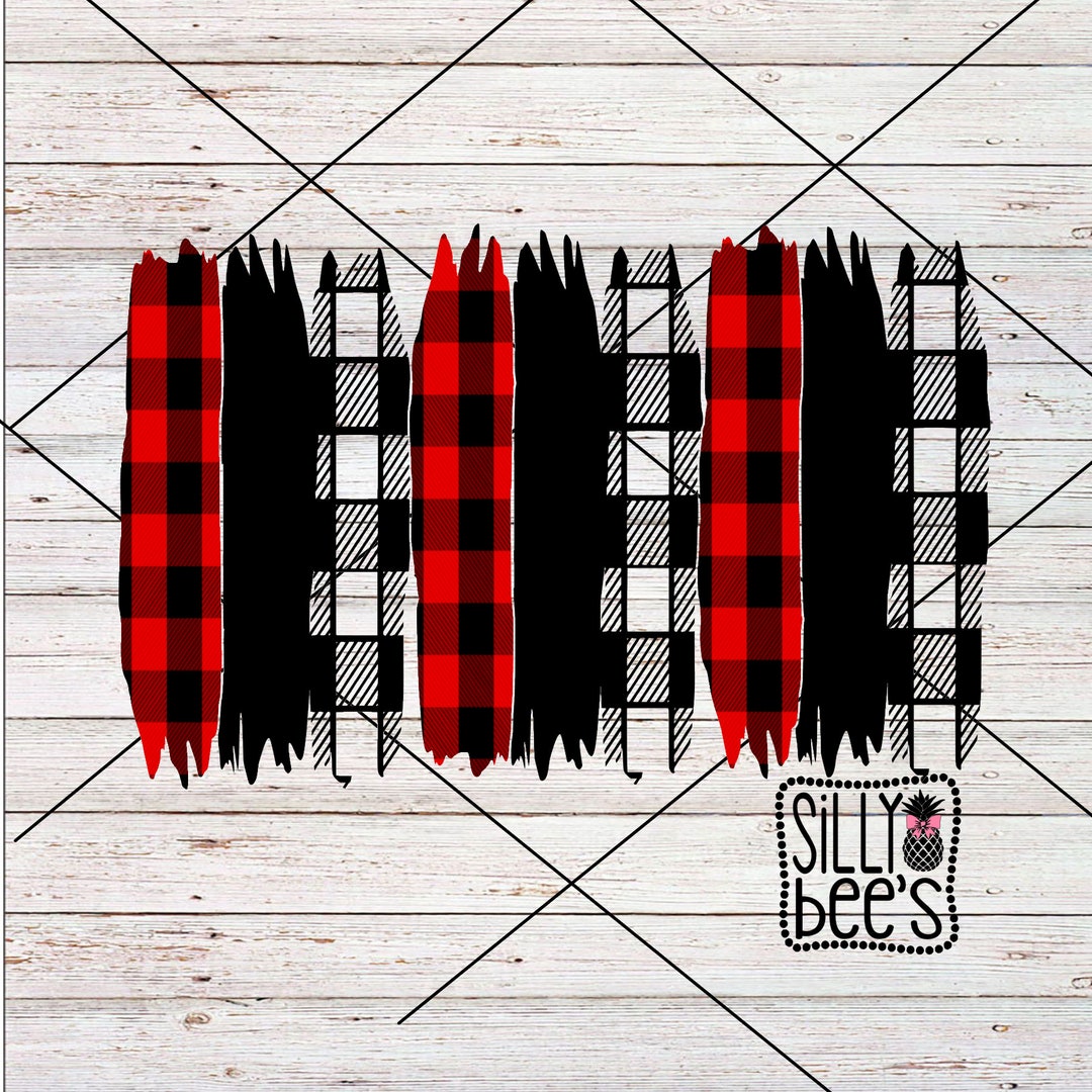 Plaid Brushstroke Red White SVG PNG - Etsy