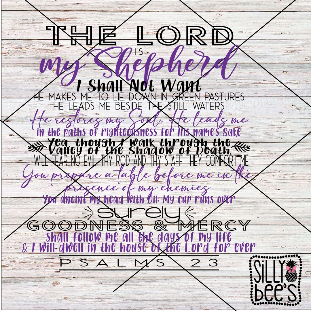 Scripture Pack SVG PNG Psalms 23 John 3:16 Psalms 56 Matthew 22 1 ...