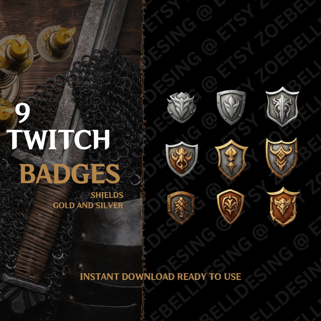 Twitch Sub & Bit Badges Nine Twitch Stream Badges Viking, Fantasy ...