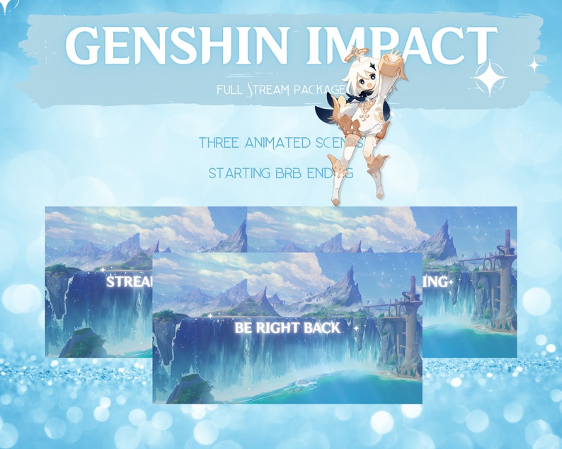Genshin Impact Inspired Twitch Overlay With Animated Scenes, Alerts ...