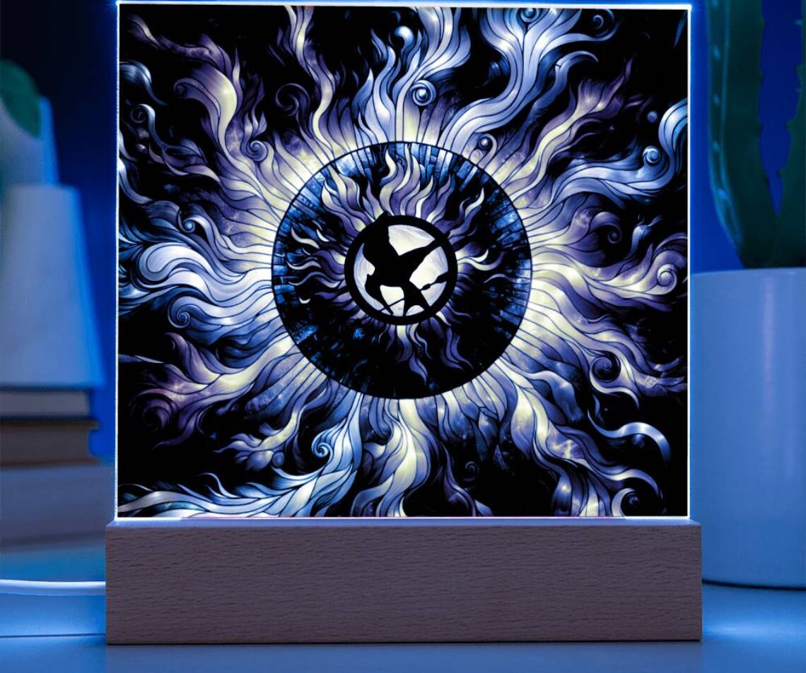 Mockingjay Stained Glass LED Lamp: A Tribute to the Hunger Games - Etsy