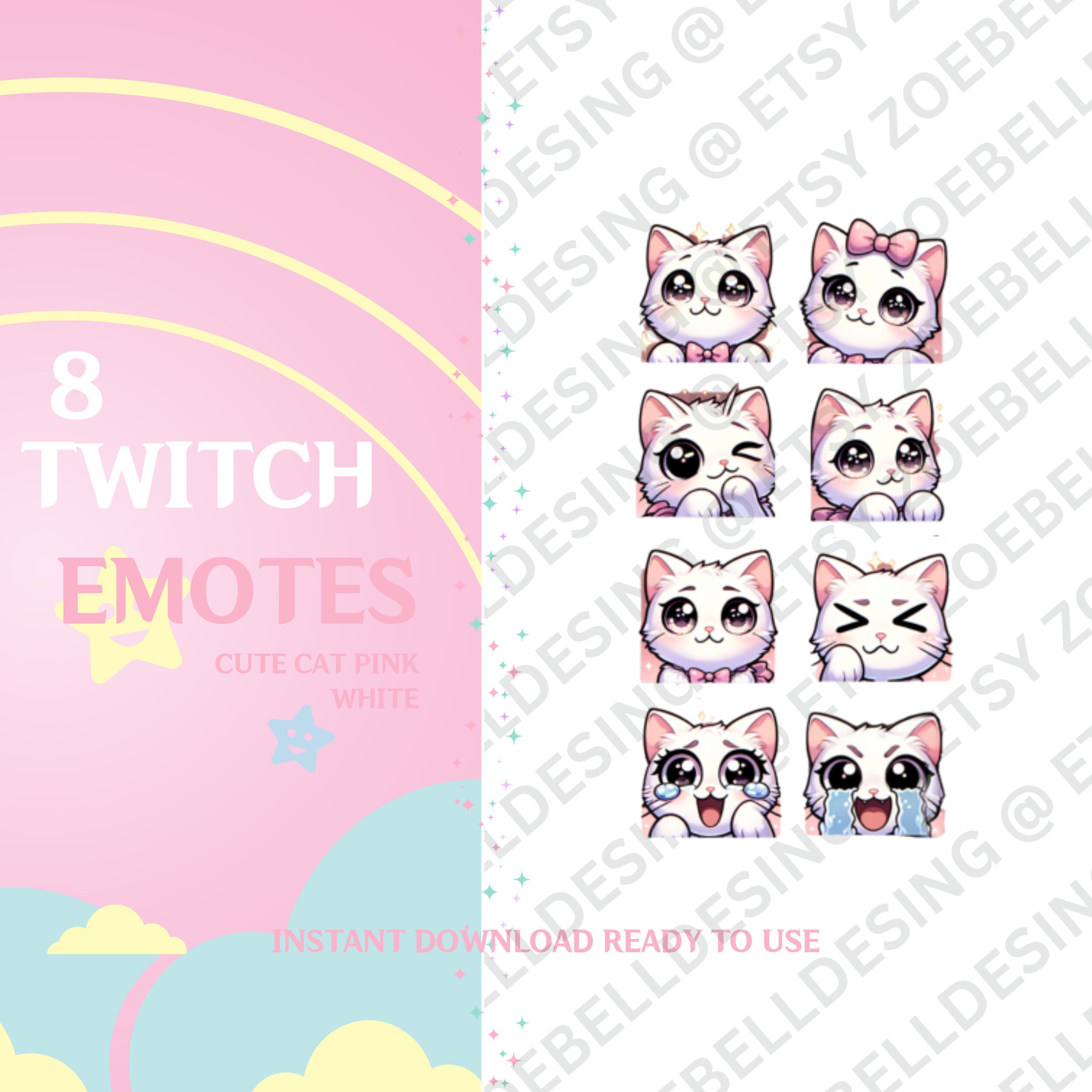 Twitch Emotes Cat Kawaii Cat Emotes Streaming Emotes Twitch & Discord ...